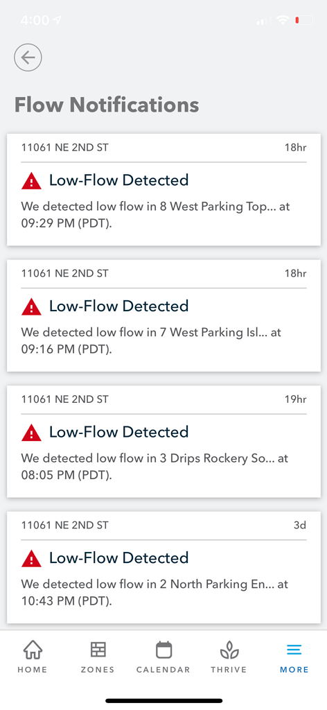 Low flow alarms - Wireless Flow - Rachio Community