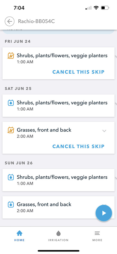 Manual skip - Schedules & Zones - Rachio Community